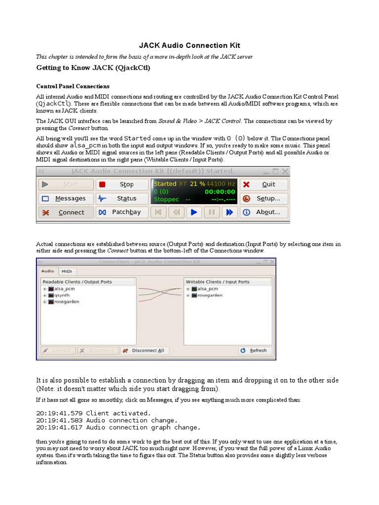Jack Audio Connection Kit Getting To Know Jack (Qjackctl) : Control ...