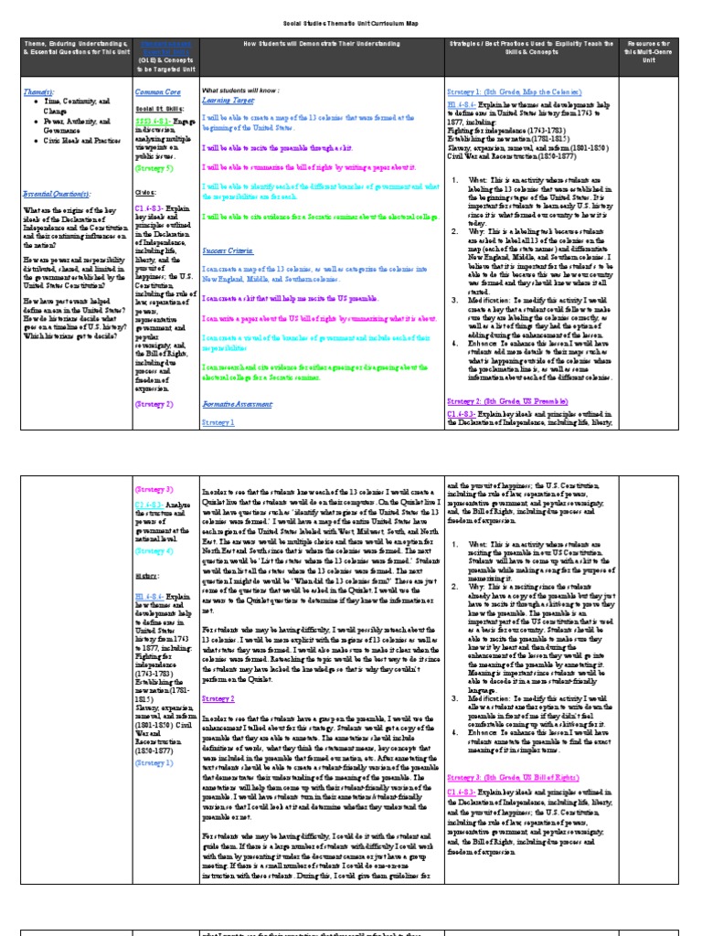 Strategy 1: (8th Grade, Map The Colonies) | PDF | United States Bill Of ...