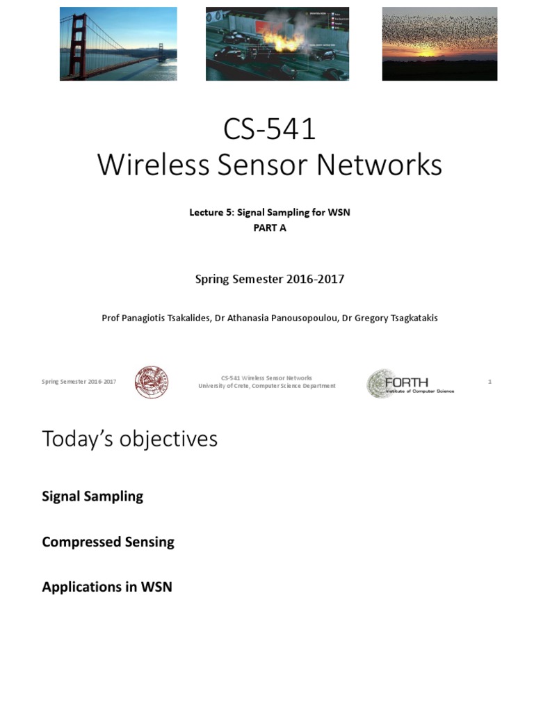 CS-541 Wireless Sensor Networks: Spring Semester 2016-2017 | PDF | Principal Component Analysis ...