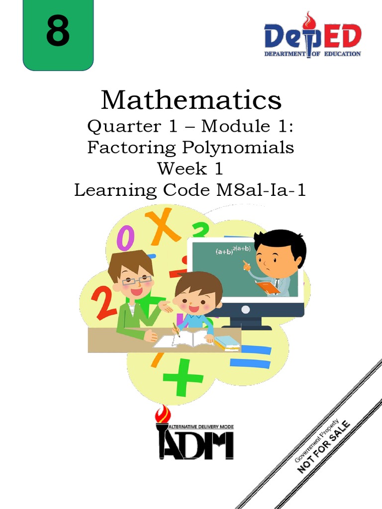 MATH 8 - Q1 - Mod1 | PDF | Factorization | Quadratic Equation