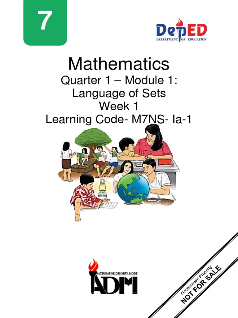 Mathematics: Quarter 1 - Module 1: Language of Sets Week 1 Learning Code-M7NS - Ia-1 | PDF | Set ...