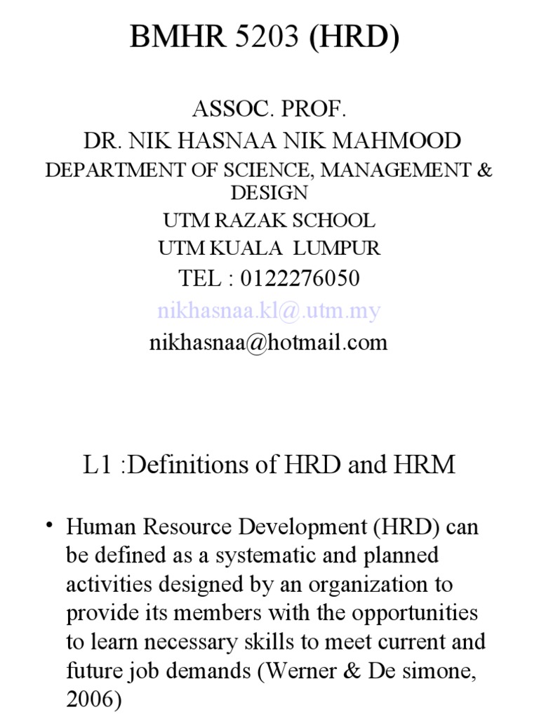 Topic 1 - Introduction To HRD | PDF | Human Resource Management ...
