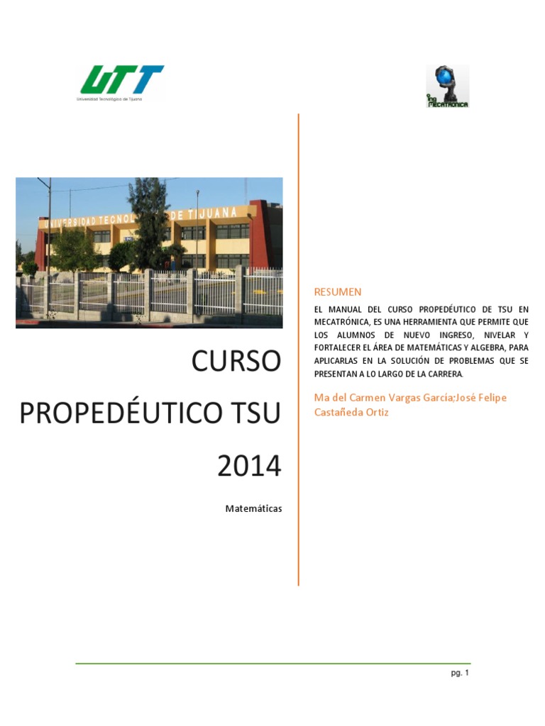 Manual de Matemáticas TSU 2014 | PDF | Números | Fracción (Matemáticas)