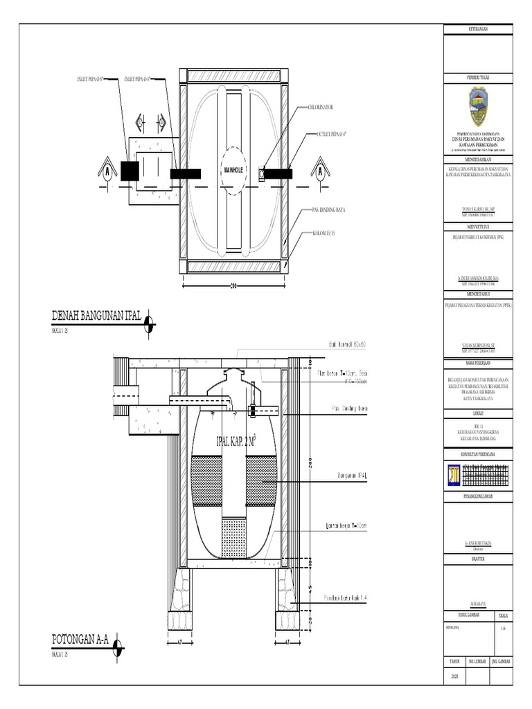 Detail dan Denah Bangunan IPAL | PDF