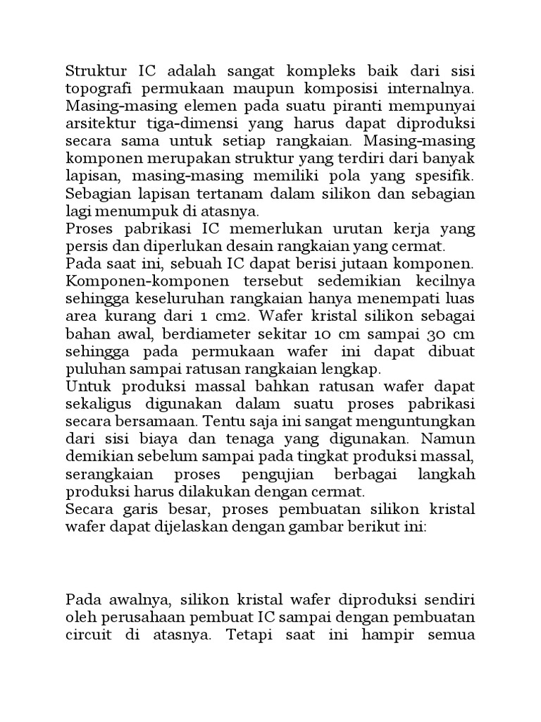 Proses Pembuatan IC: Dari Wafer hingga DTL Inverter | PDF | Teknologi ...