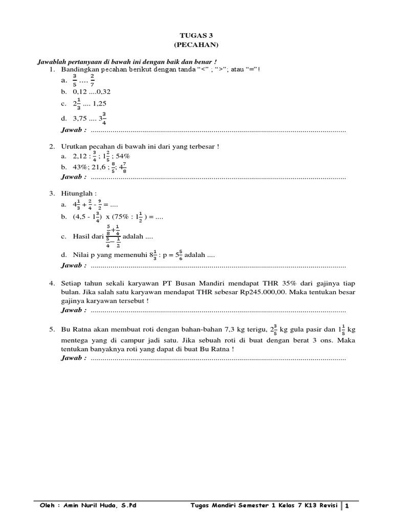 Tugas 3 (Matematika) | PDF