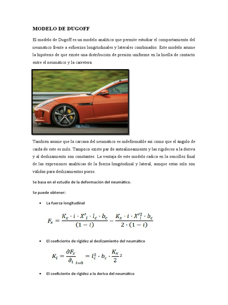 An Introduction to the Dugoff Tire Model: Analyzing Combined Lateral ...