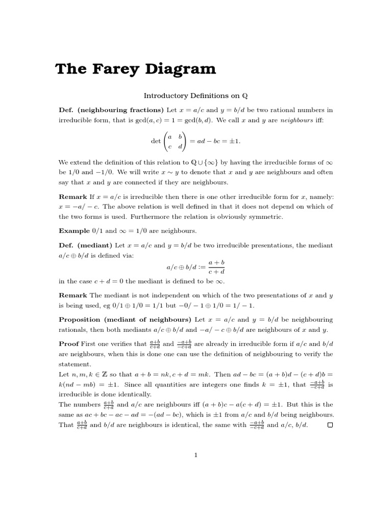 The Farey Diagram: A+b C+D A+b C+D | PDF | Geometry | Mathematical Analysis