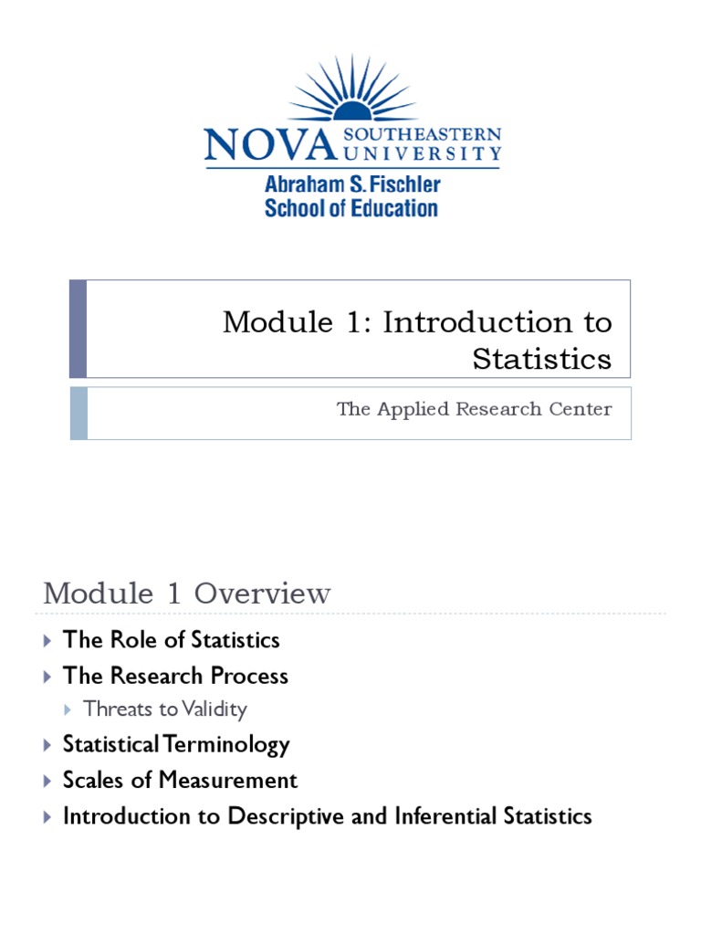 Module 1 Introduction To Statistics PDF | PDF | Level Of Measurement ...