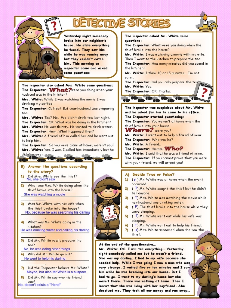 Listening Comprehension Detective Stories – RIOO