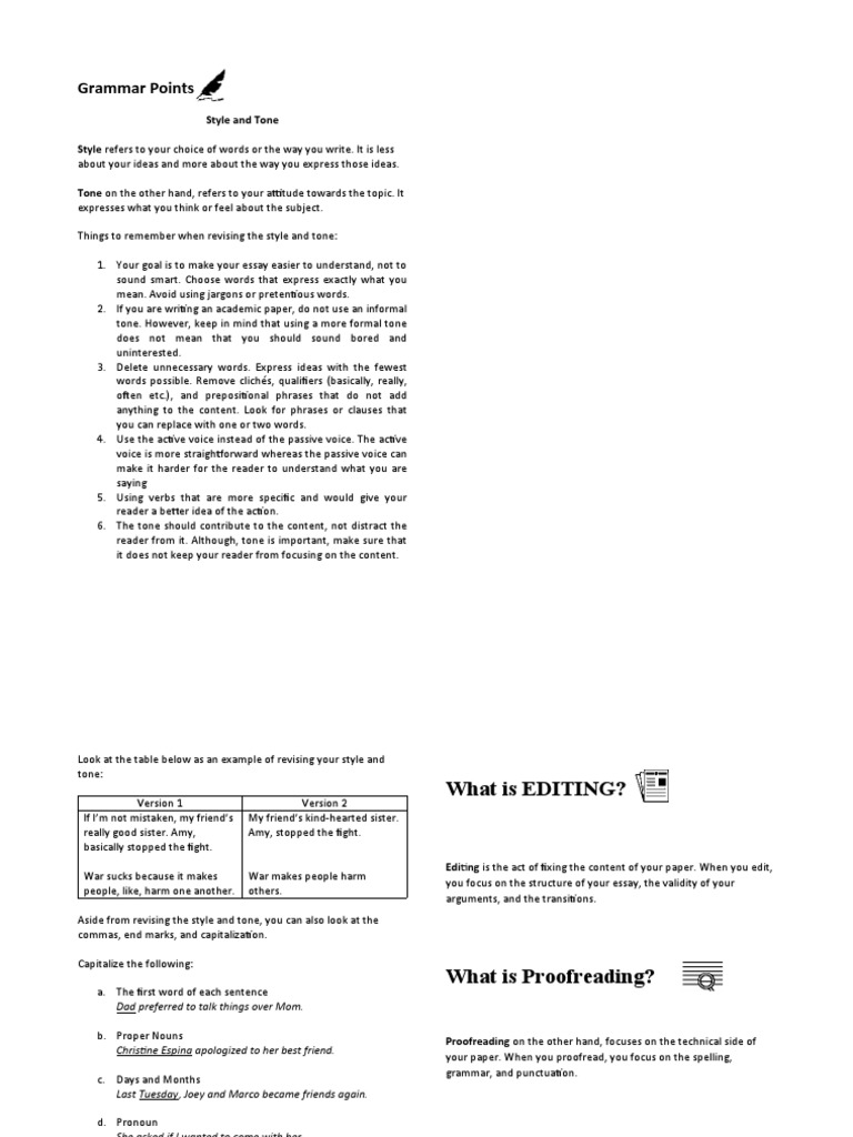Grammar Points: Style and Tone Style Refers To Your Choice of Words or ...
