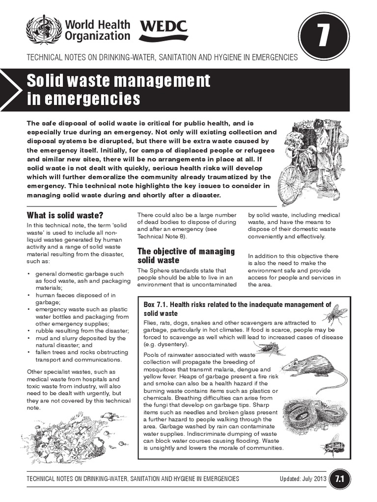 Solid Waste Management in Emergencies: Technical Notes On Drinking ...