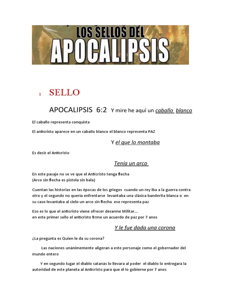 Los Sellos Del Apocalipsis | PDF | antecristo | Libro de revelación