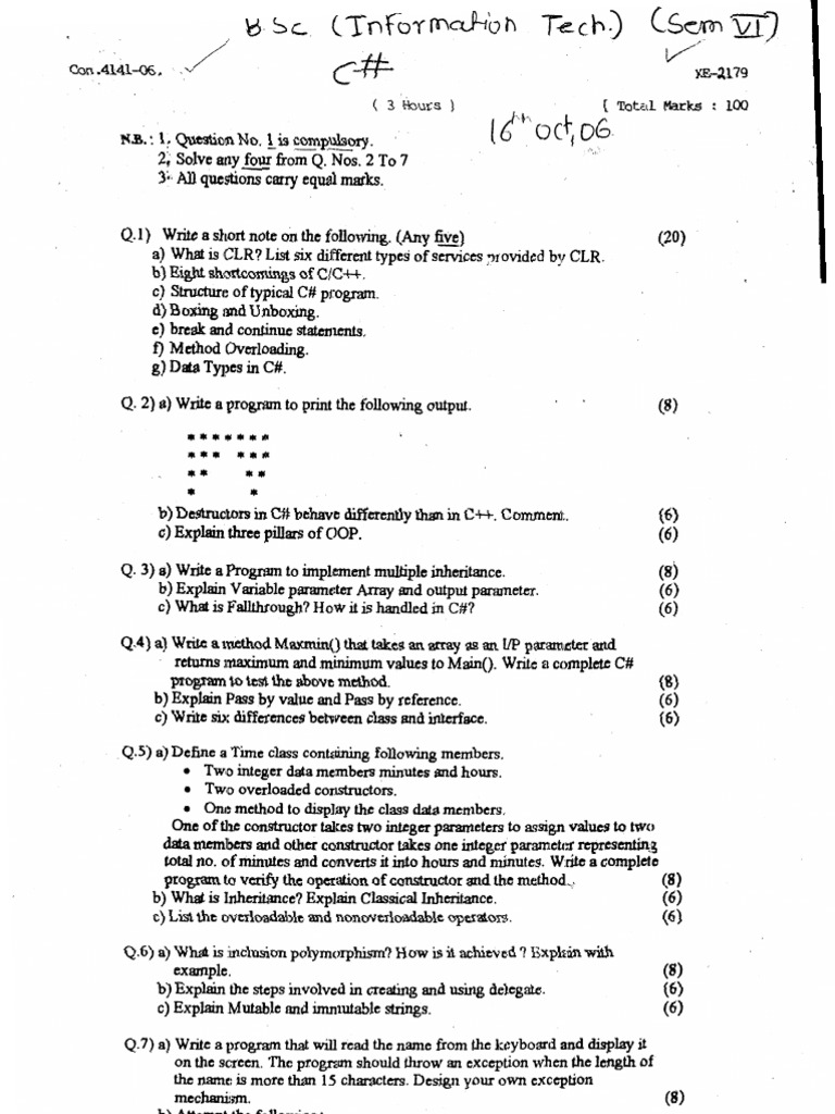 TY BSC IT Question Papers Mumbai University | PDF
