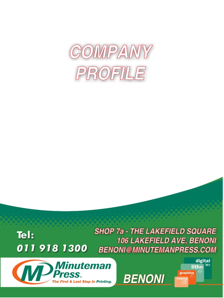 Company Profile Sample For Printing Services | PDF | Goal | Paper And ...
