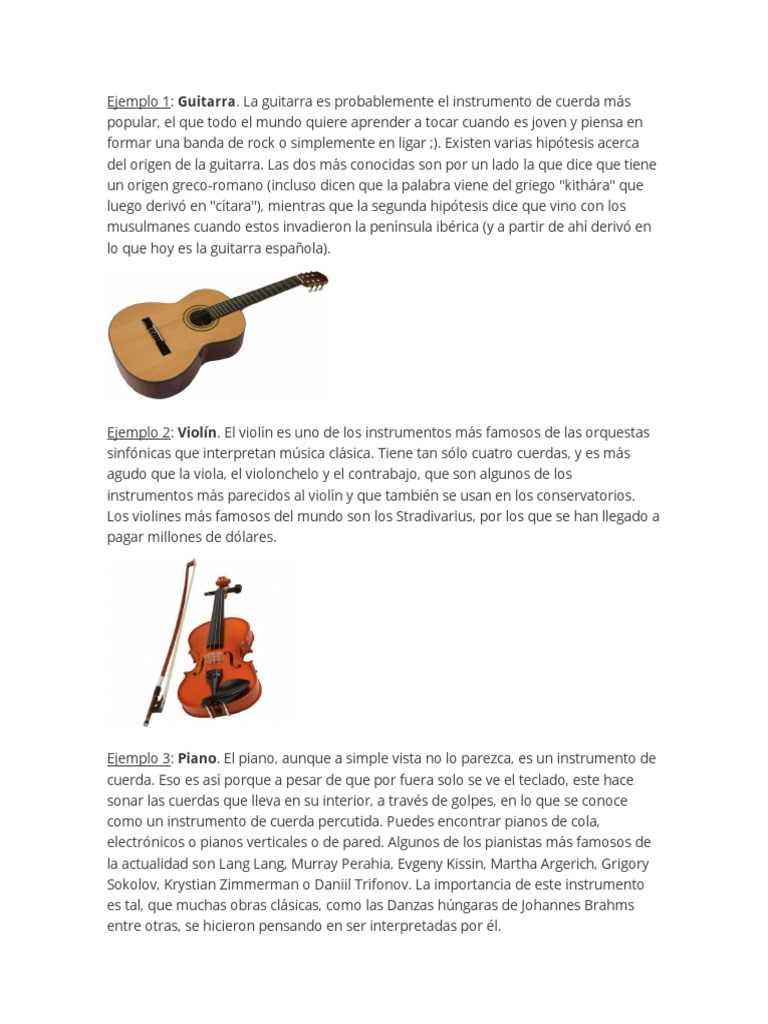 Instrumentos de Cuerda: Definición y Ejemplos | PDF | Cordófonos ...
