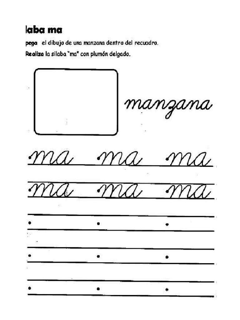 Hoja de Aplicación-Sílaba Ma | PDF