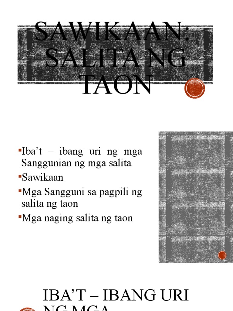 Iii. Sawikaan Salita NG Taon | PDF