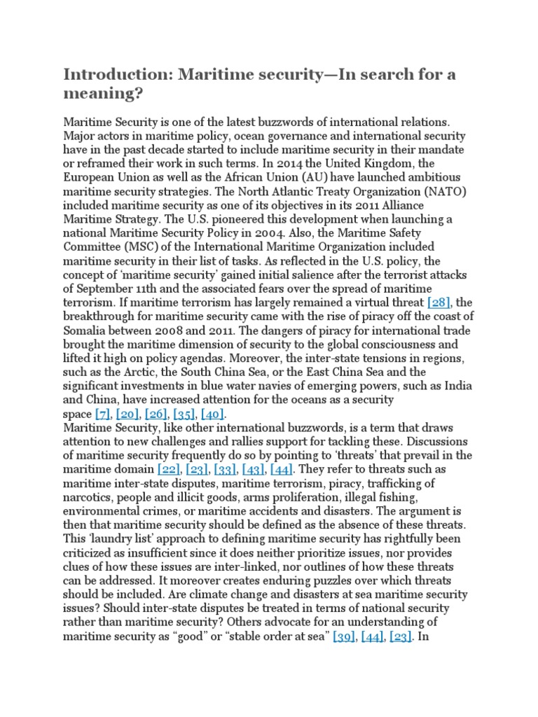 Understanding Maritime Security Concepts | PDF | Security | Policy