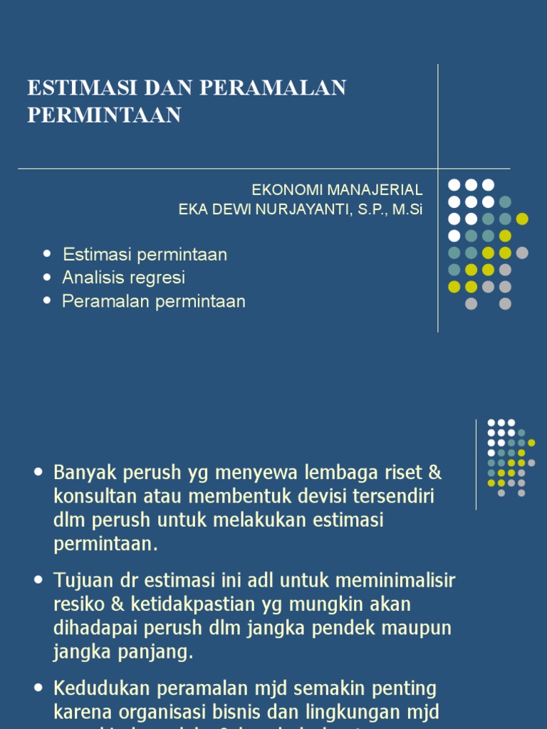 6 Estimasi Peramalan Permintaan | PDF | Bisnis | Pengelolaan Keuangan & Uang