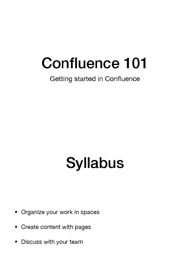 Confluence 101: Getting Started in Confluence | PDF | Computing | Software