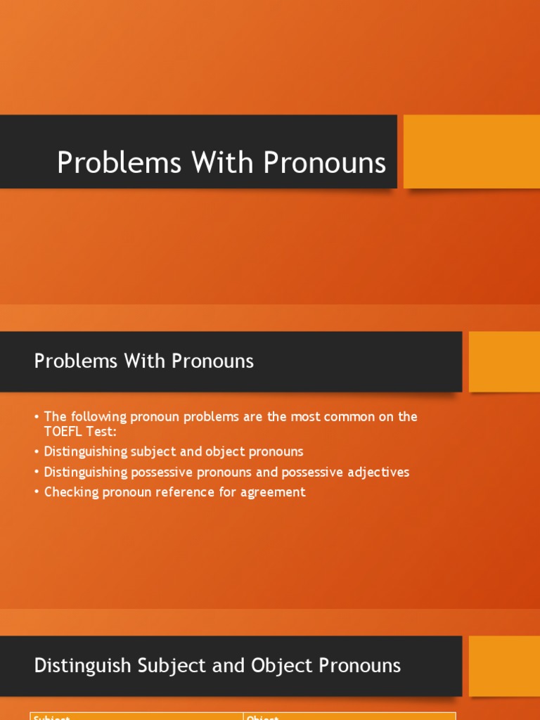 Problems With Pronouns | Download Free PDF | Pronoun | Verb