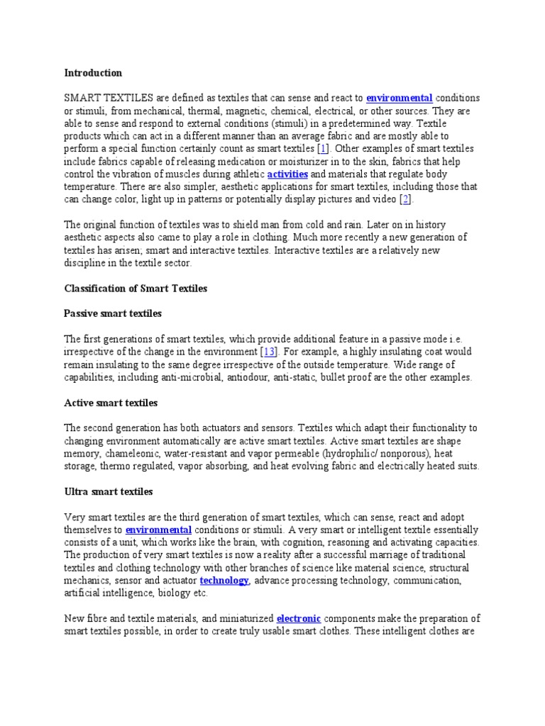 Functional Textile | PDF | E Textiles | Textiles