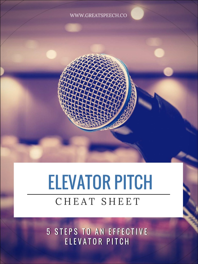 Elevator Pitch Guide for Entrepreneurs | PDF | Pain | Business