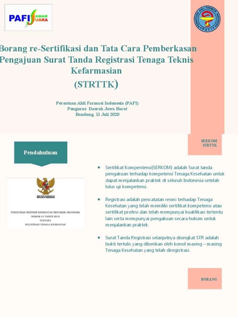 Borang Dan Tata Cara Ajuan STRTTK | PDF