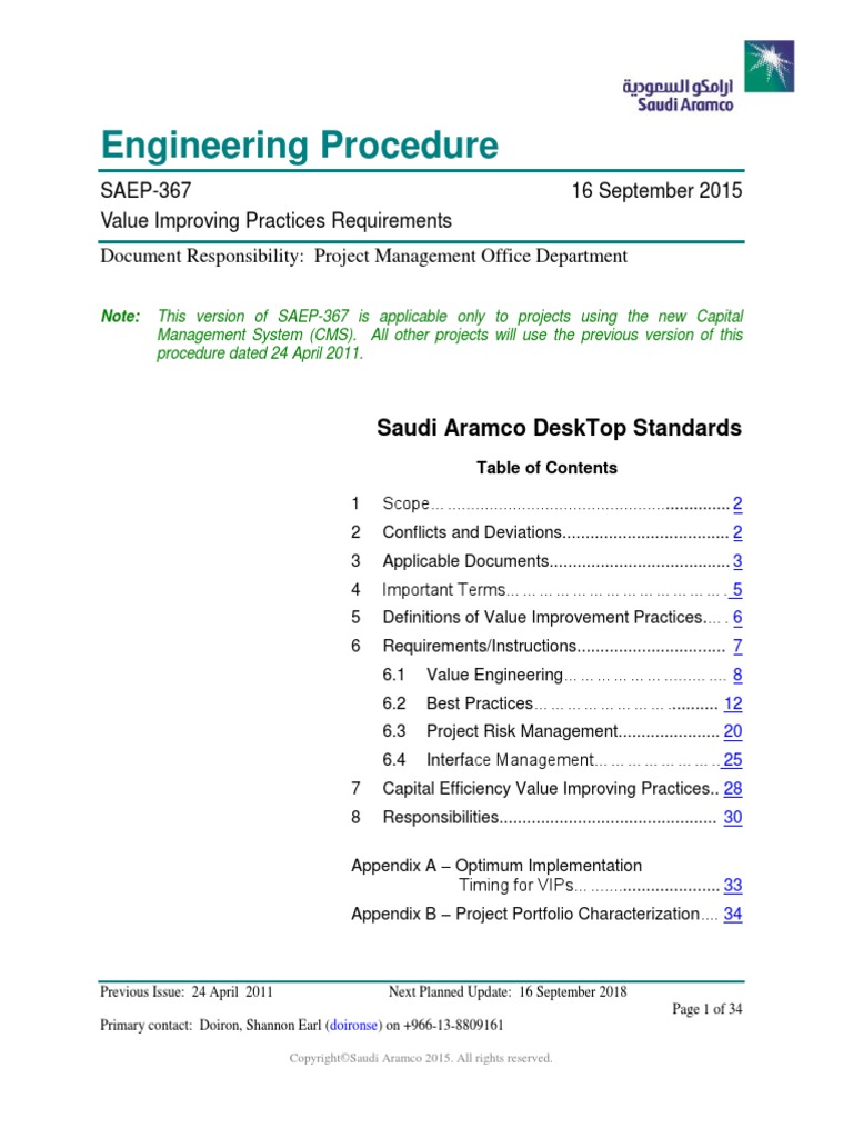 Saep 367 PDF | PDF | Project Management | Risk Management
