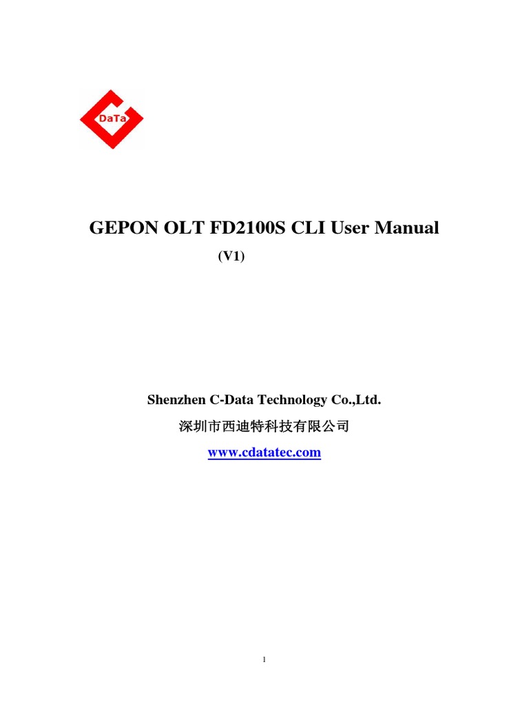 C-Data OLT FD2100s CLI User Manual | Download Free PDF | Command Line Interface | Port (Computer ...