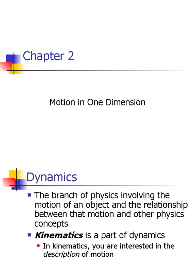 MOTION IN ONE DIMENSION (Kinematics) | PDF | Velocity | Acceleration