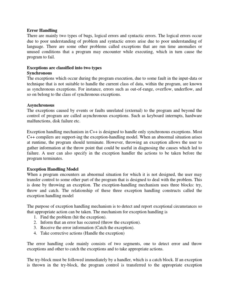 Exception Handling | PDF | Computer Programming | Software Engineering