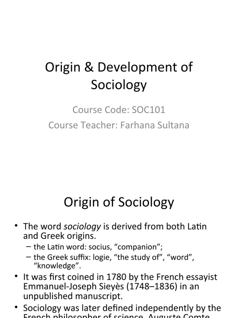 Mod02 - Origin and Development of Sociology | PDF | Positivism | Sociology