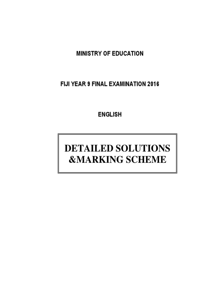 Detailed Solutions &marking Scheme: Ministry of Education | PDF ...