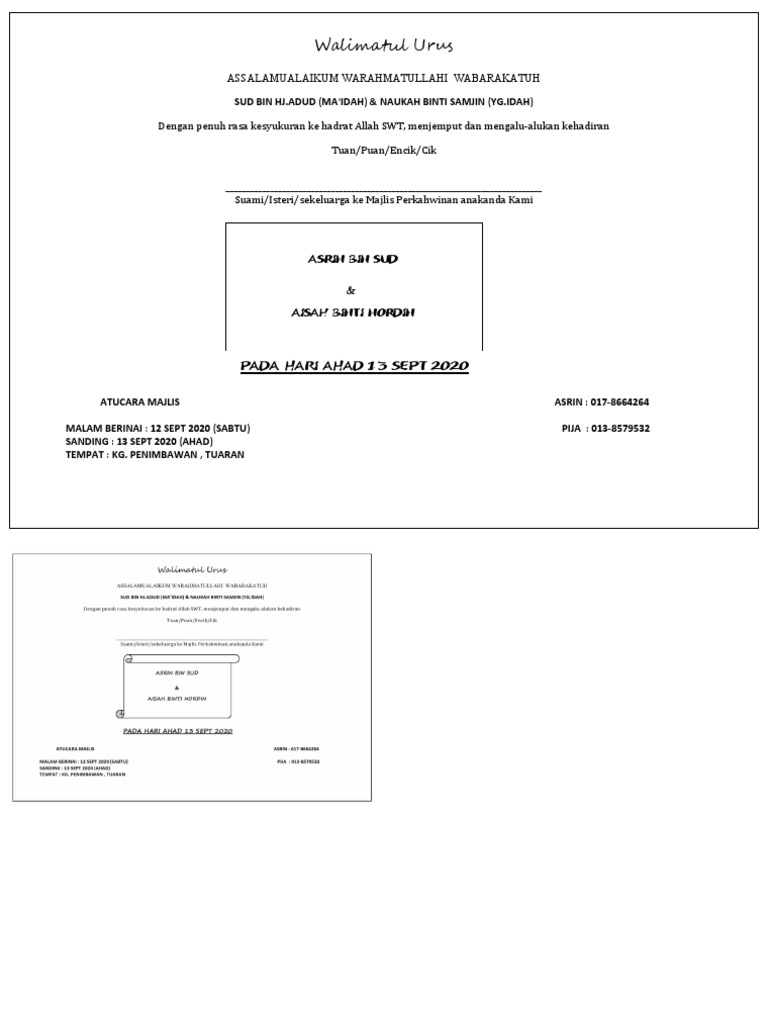 Walimatul Urus | PDF