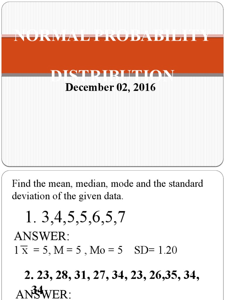 Normal Probability | PDF | Normal Distribution | Standard Deviation
