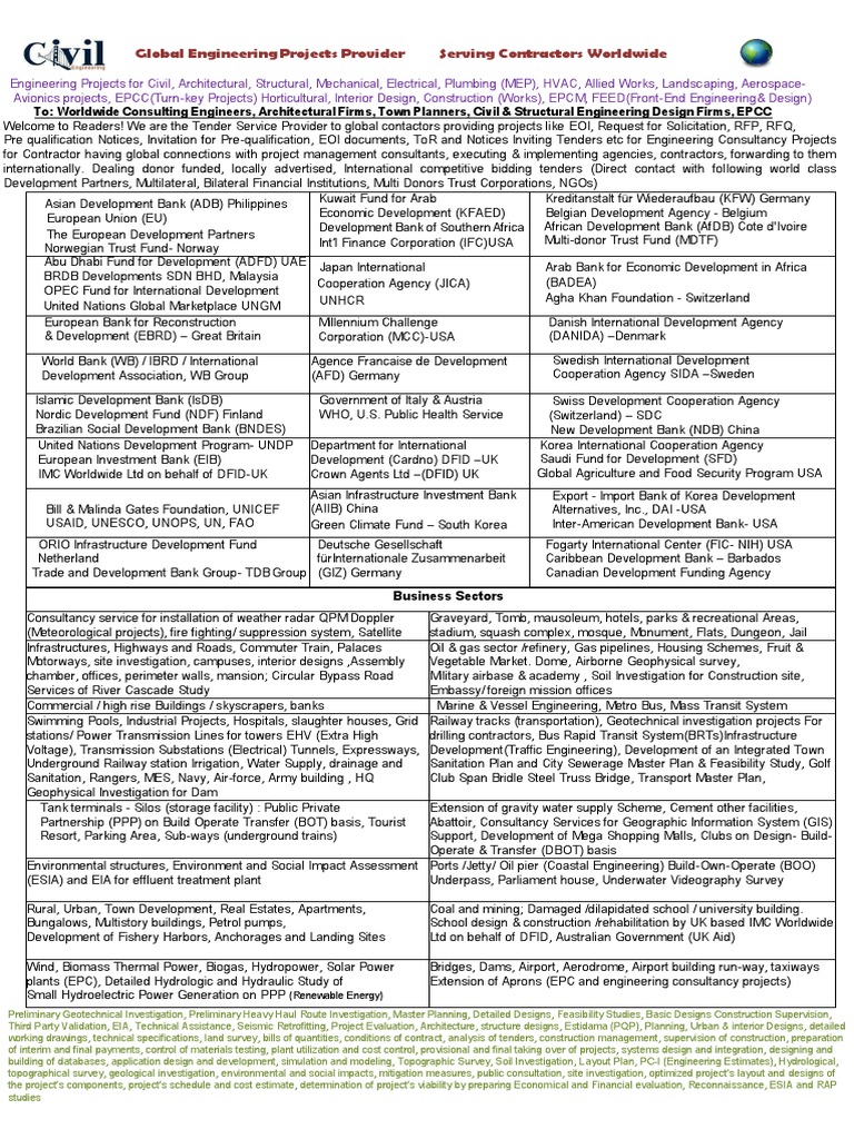 Global Engineering Projects Provider Serving Contractors Worldwide ...