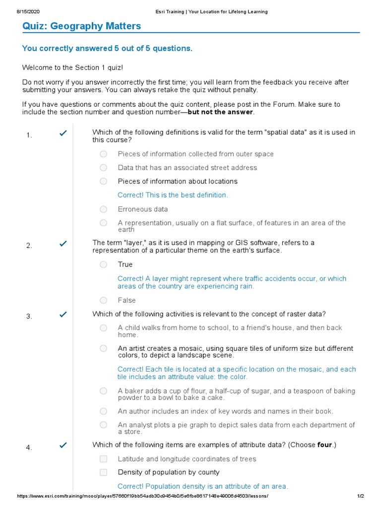Section 1 Quiz - Geography Matters | PDF | Map | Geographic Information ...