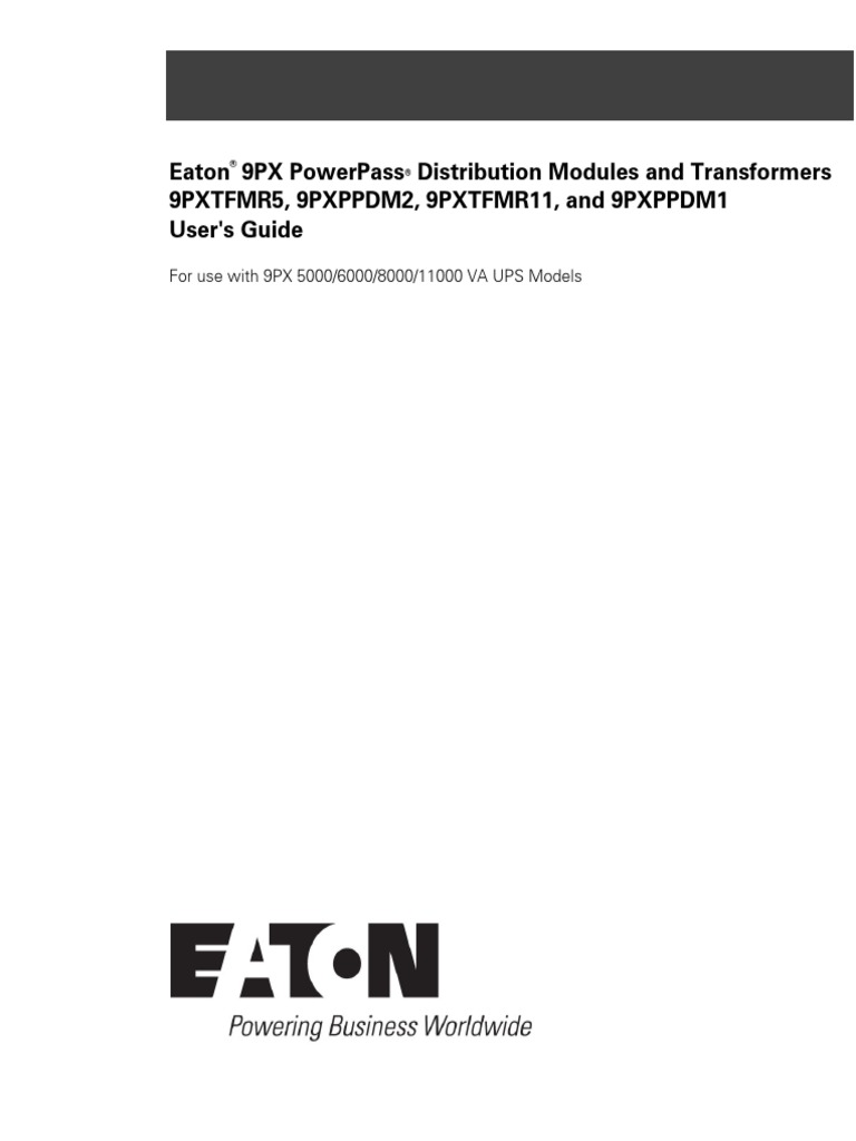 Eaton 9Px Powerpass Distribution Modules and Transformers 9Pxtfmr5 ...