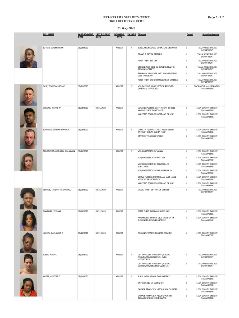 LCSO Daily Booking Report - August 22, 2020 | PDF | Theft | Social ...