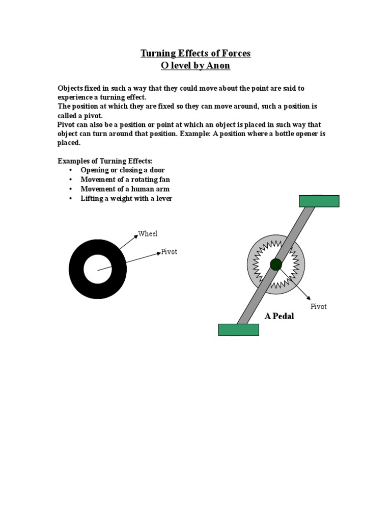 Turning Effects of Forces PDF | PDF | Center Of Mass | Force