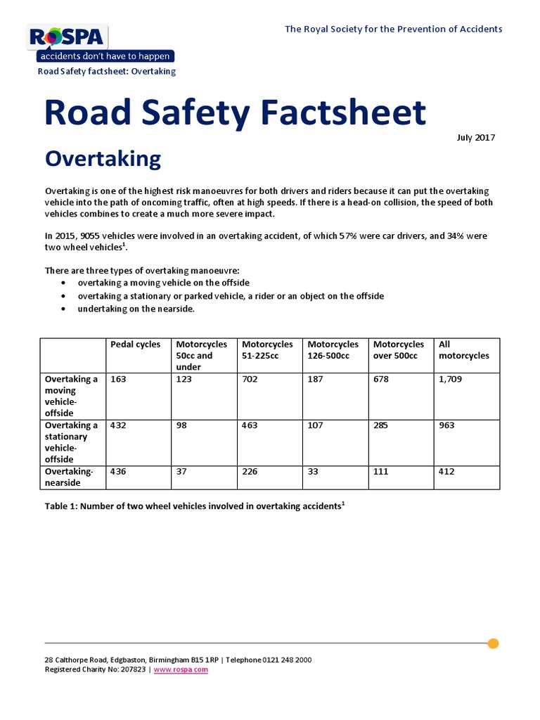 Road Safety Factsheet | PDF | Traffic | Road Traffic Safety