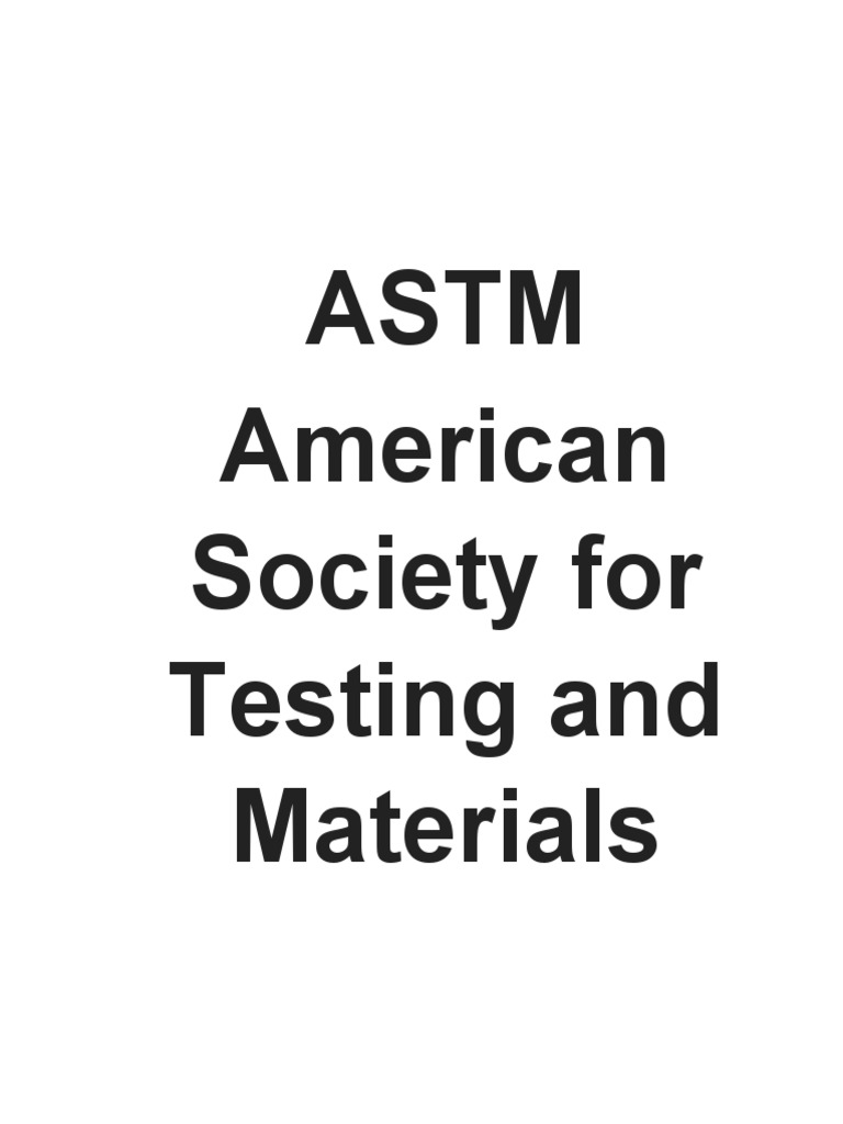 Astm American Society For Testing and Materials | PDF