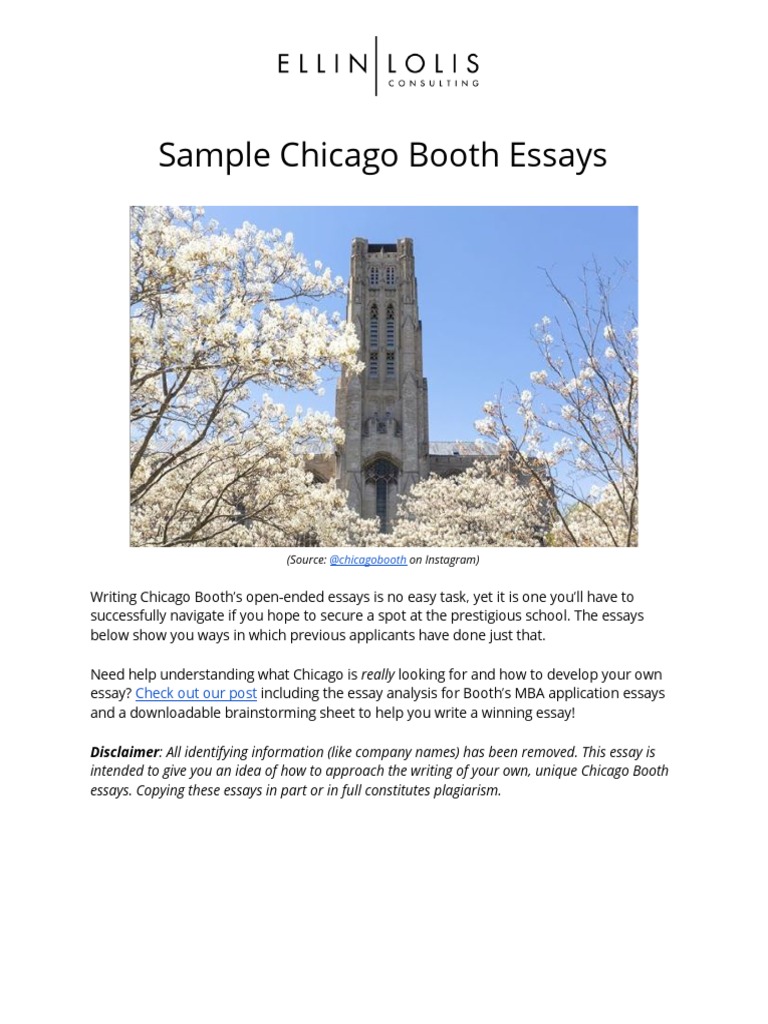 Sample Chicago Booth Essays | PDF | Analytics | Leadership