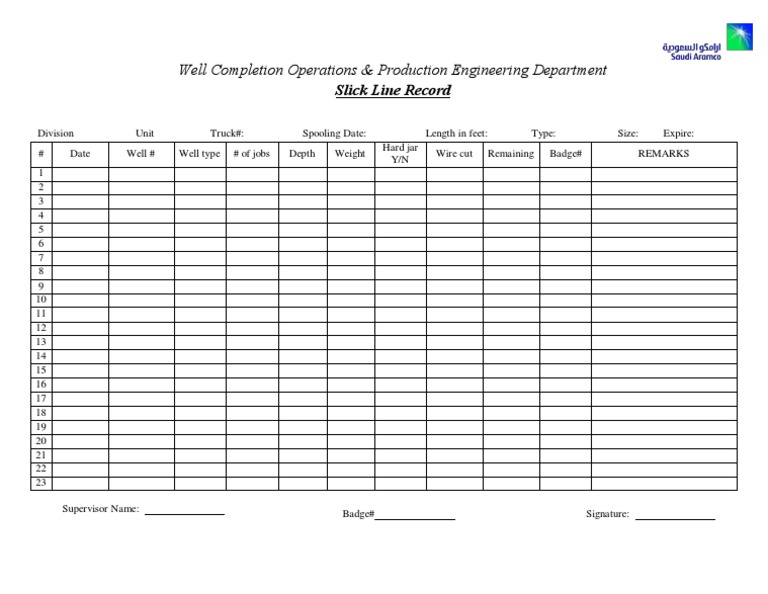 203 Slickline History Record - UPDATED | PDF