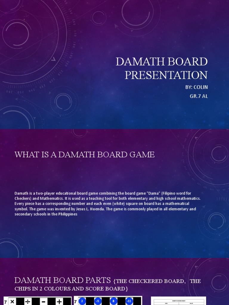 Damath Board Presentation | PDF | Competitive Games | Tabletop Games