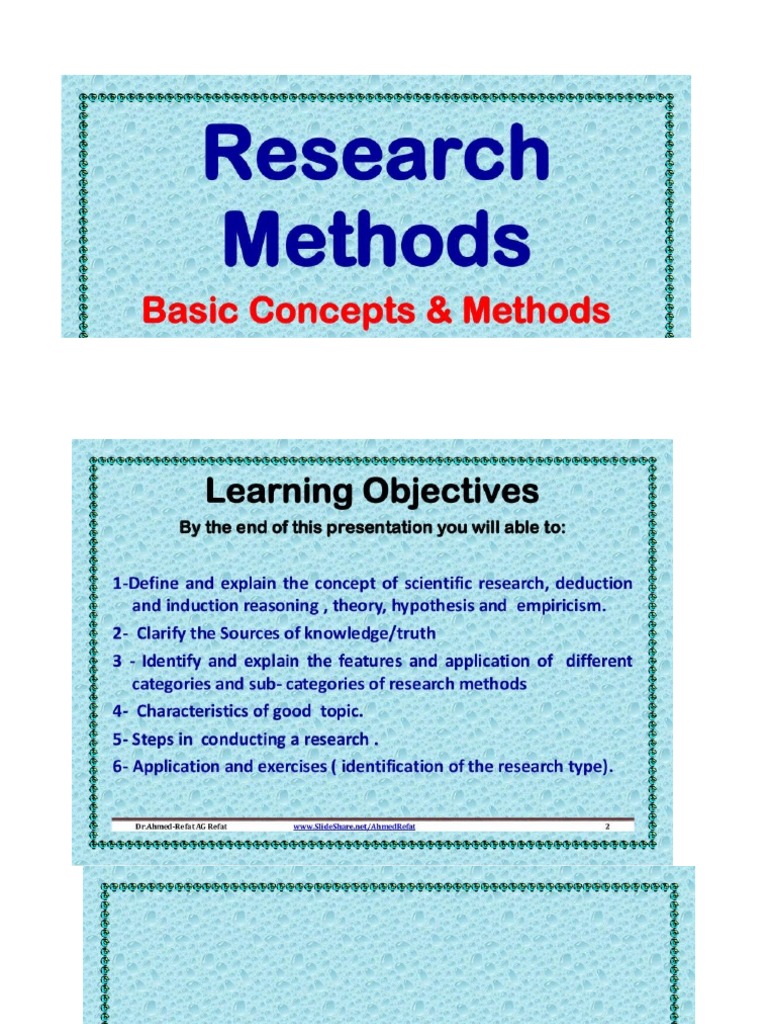 Research Methods Basic Concepts and Methods | PDF