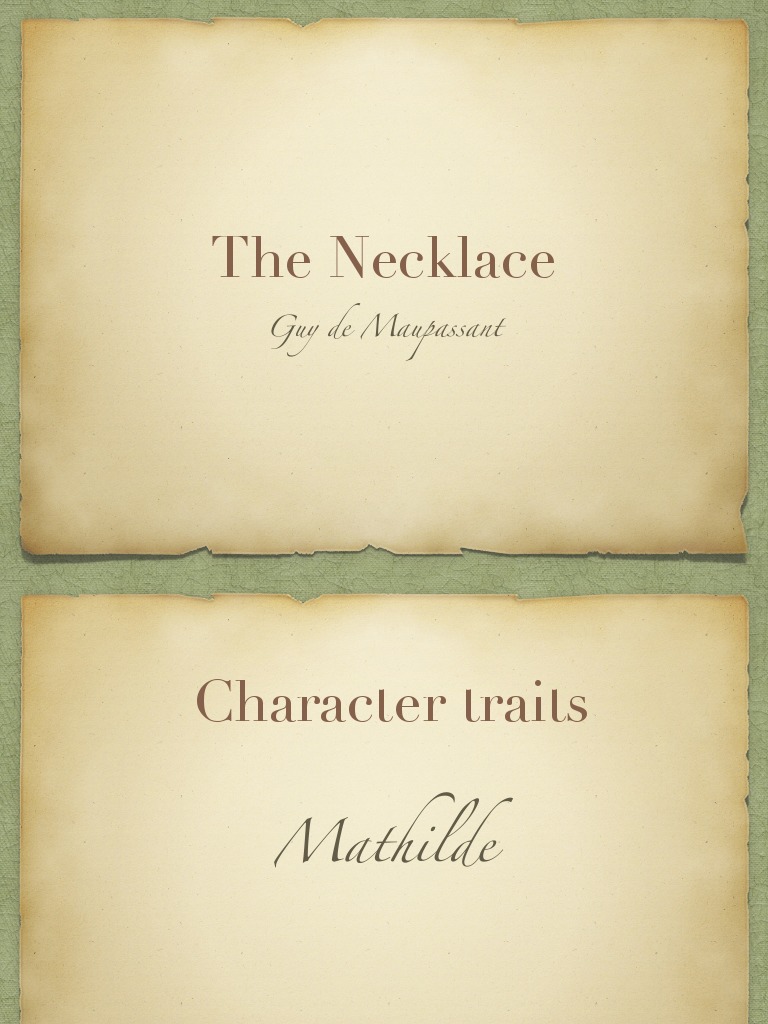 The Necklace: Guy de Maupassant | PDF