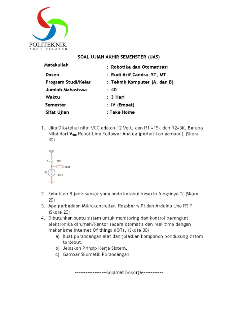 UAs Soal Robotika | PDF